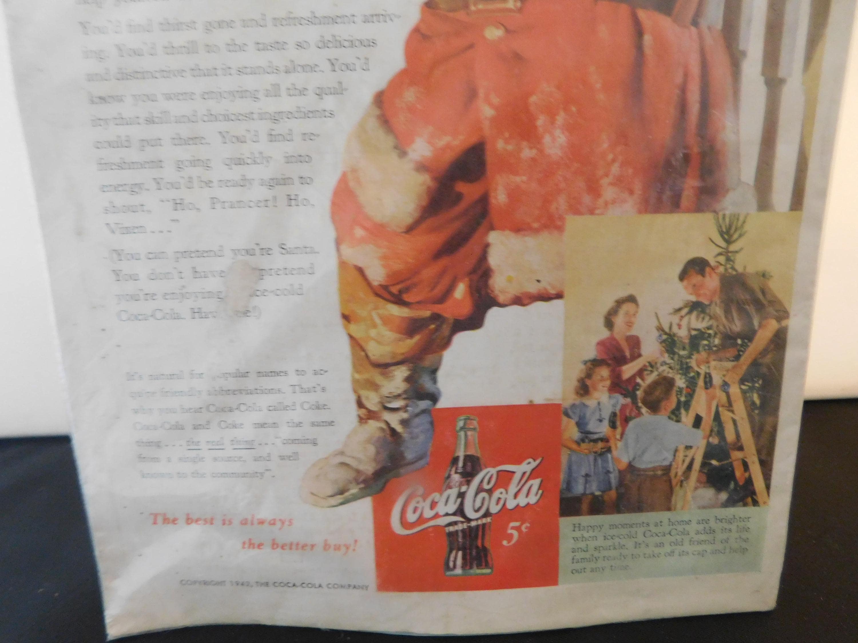 Santa Coca-cola Christmas Ad From 1942 - "that Extra Something!" Back ...
