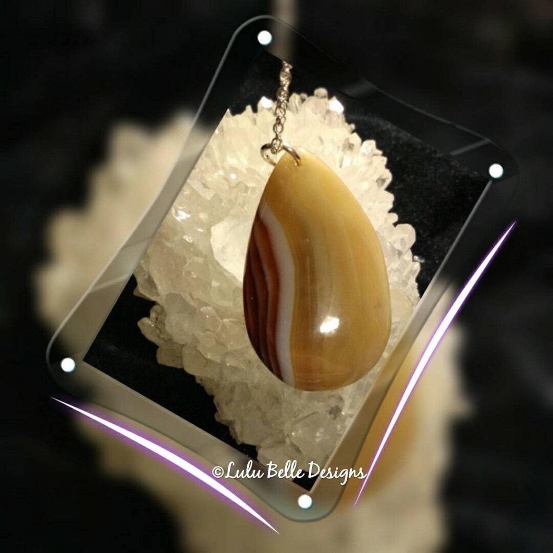 Dyed Banded Agate Polished Mookaite Colouring Teardrop Pendant with ...