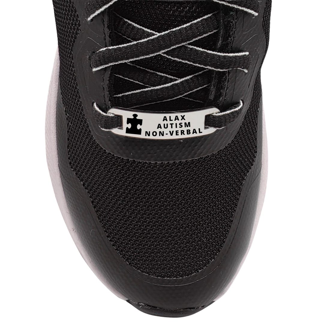 Set of 2 Custom Stainless Steel Shoelace Tags – Personalized Shoe ID ...