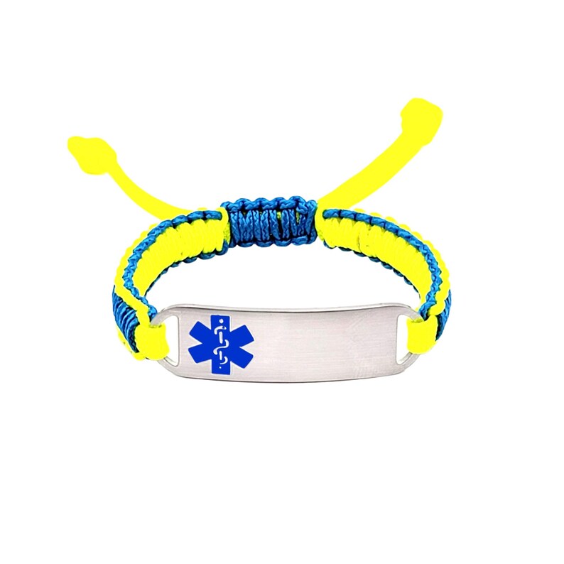 Adjustable Medical Alert Bracelet | Micro Paracord Bracelet With Custom ...