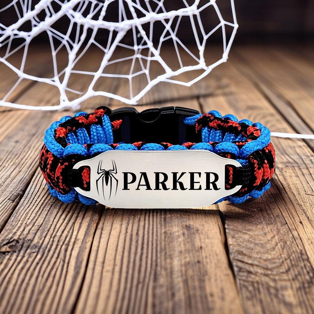Spider Themed Thin 275 Paracord Bracelet – Personalized for Kids - Etsy