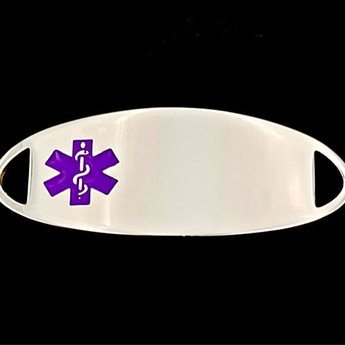 Personalized Engraved Stainless Steel Purple Medical ID Tags - Etsy