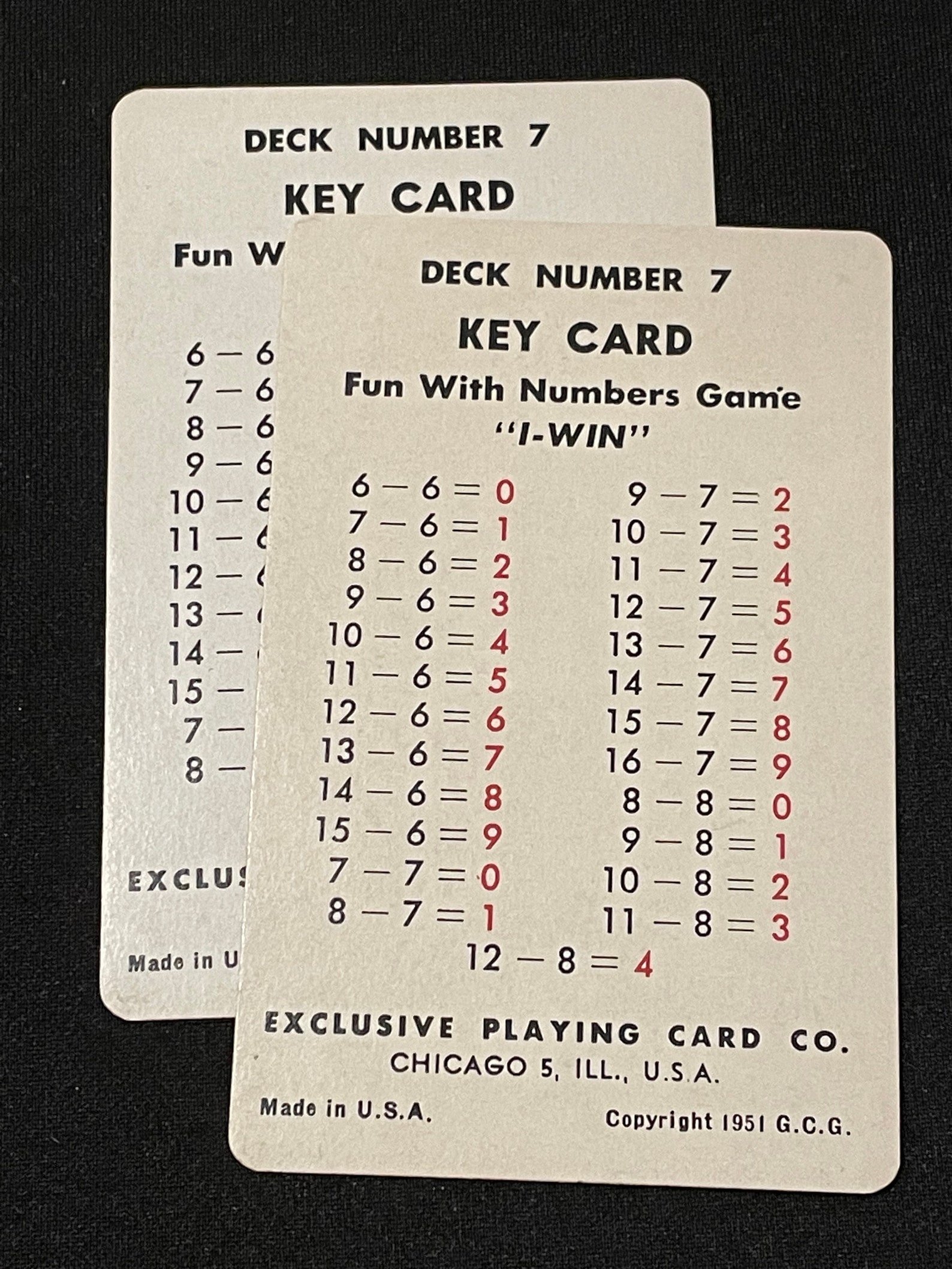 1951 Fun With Numbers Math Playing Card Game - Etsy