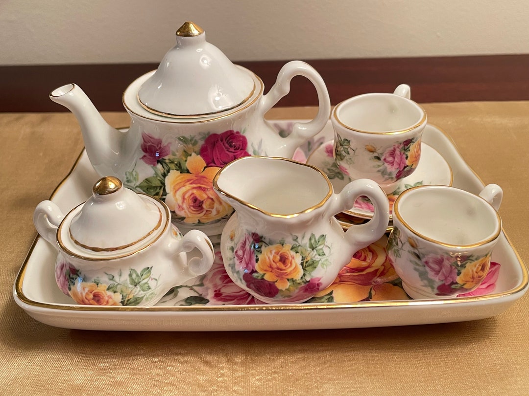 Fine Bone China Minature Tea Set, Hand Decorated, Made in England by ...