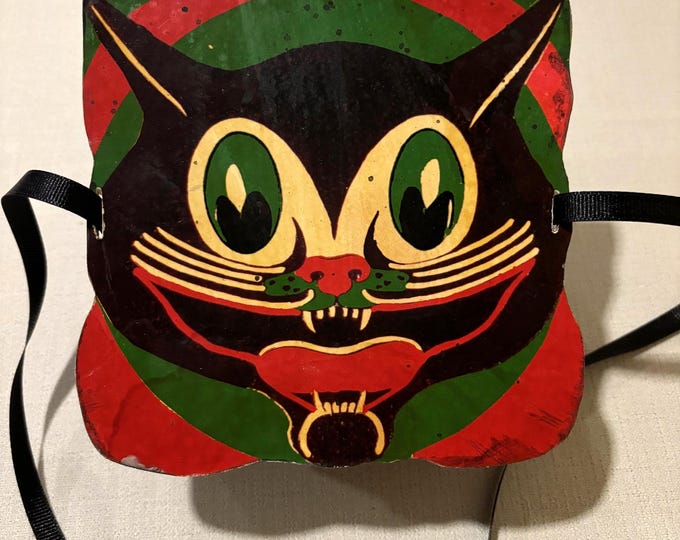 Antique Black Cat Art Deco Lithograph Box - Etsy