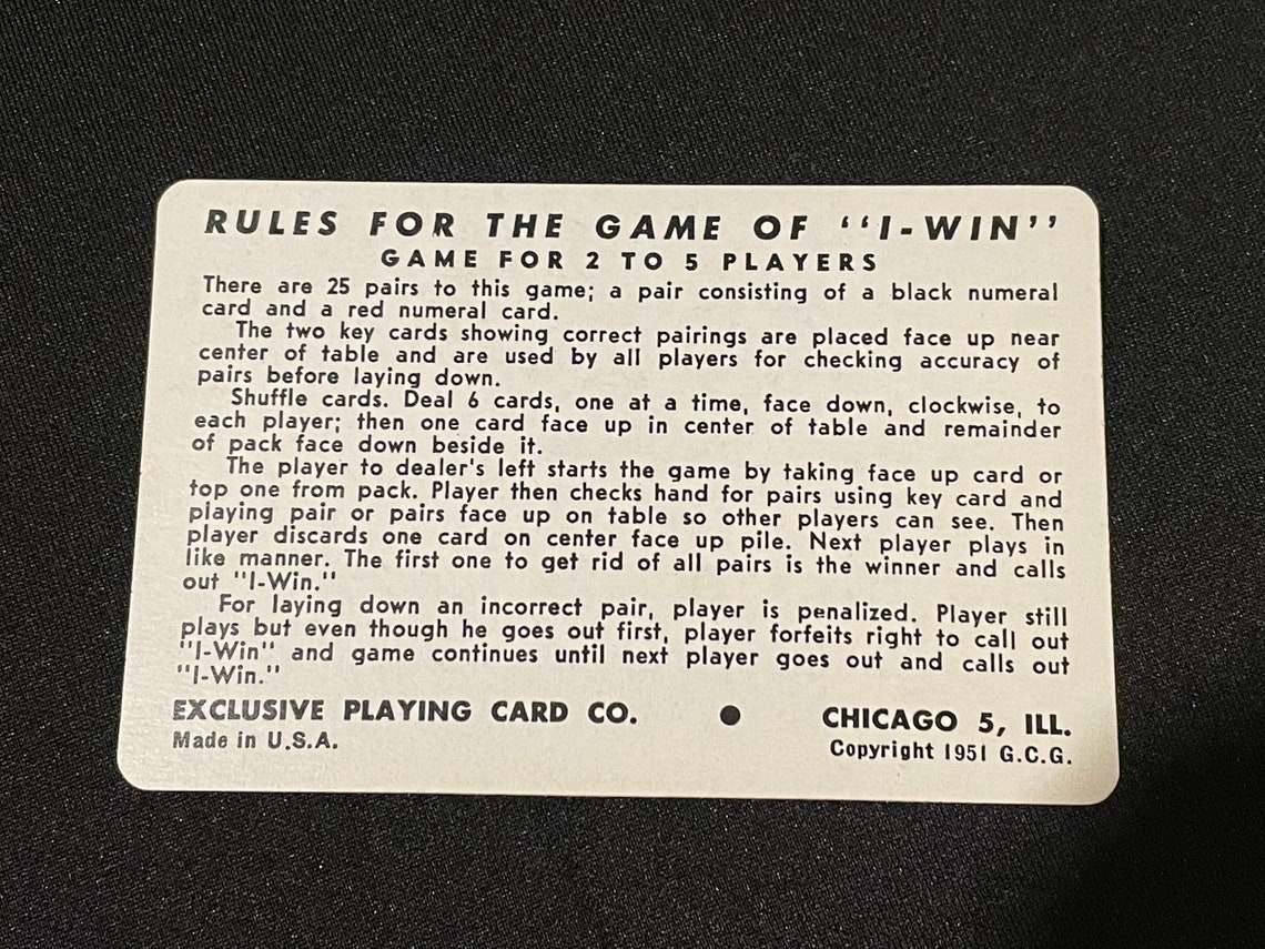 1951 Fun With Numbers Math Playing Card Game - Etsy