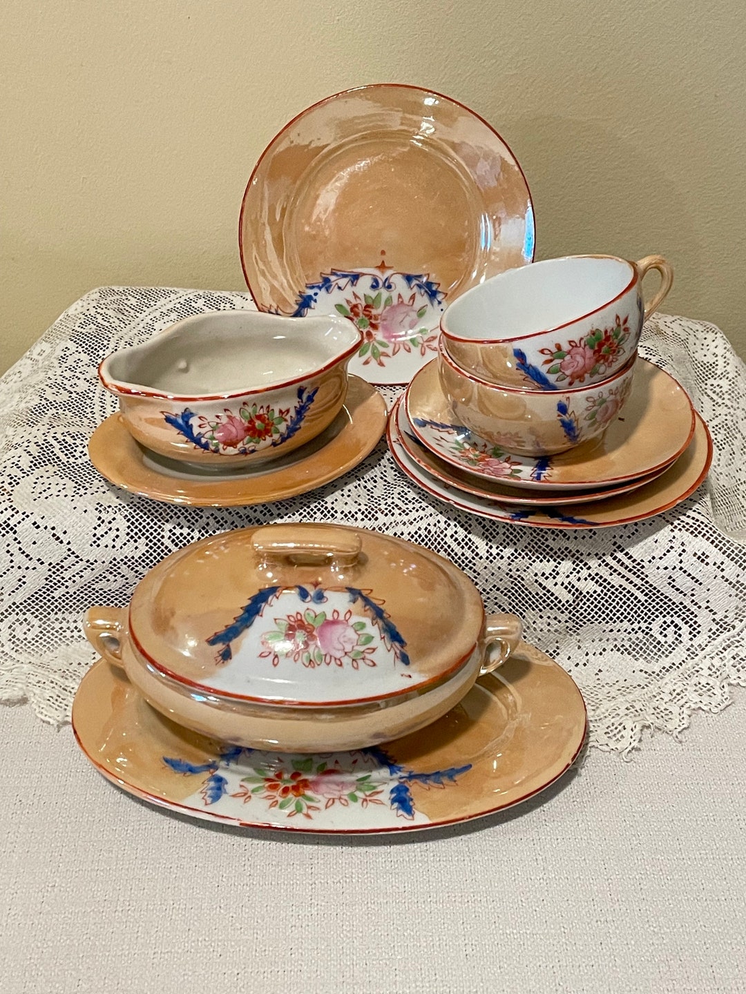 Vintage Lusterware Toy Dishes, 10 Piece Set, Japan 1930s - Etsy