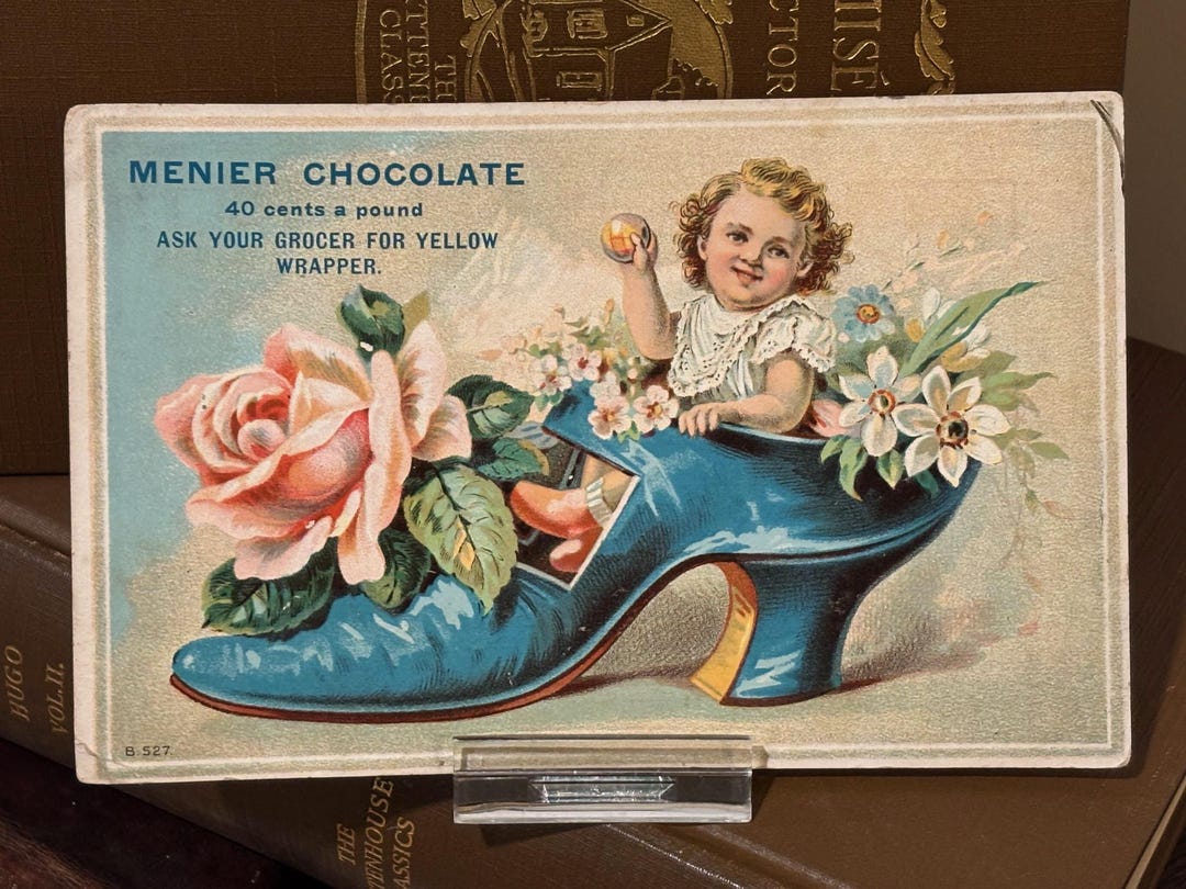 Antique Victorian Menier Chocolate Works, Noisiel, France Advertising ...