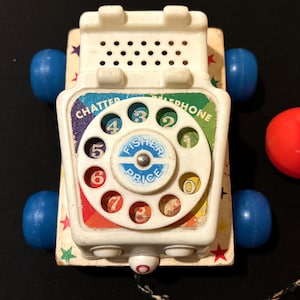 Vintage Fisher-price Chatter Telephone #747 Pull Toy 1960s - Etsy