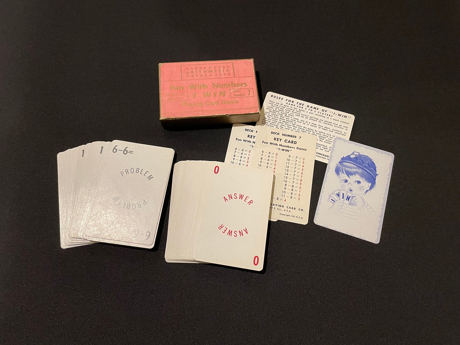1951 Fun With Numbers Math Playing Card Game - Etsy
