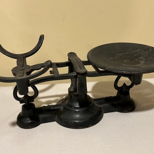 Antique Cast Iron Balance Scale With Tin Pan and Weights - Etsy