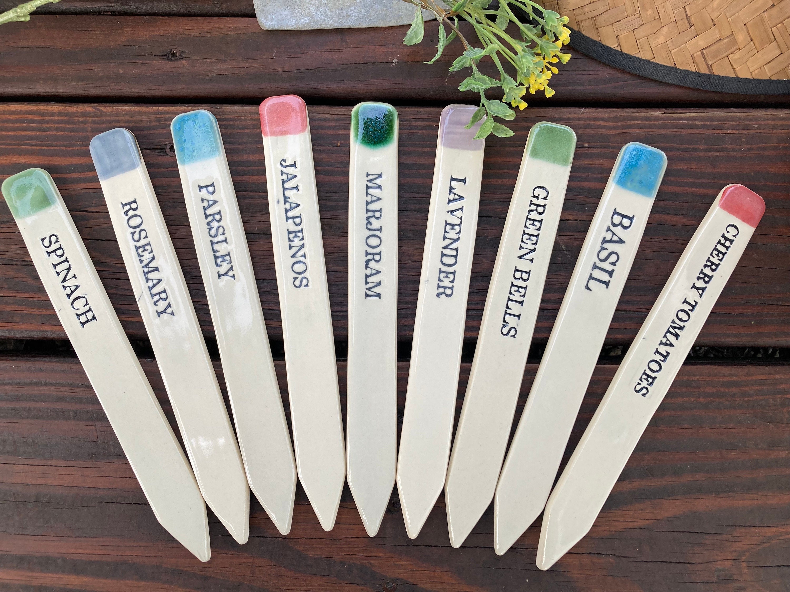 Large Garden Markers / Ceramic Garden Label / Herb Marker / Vegetable ...
