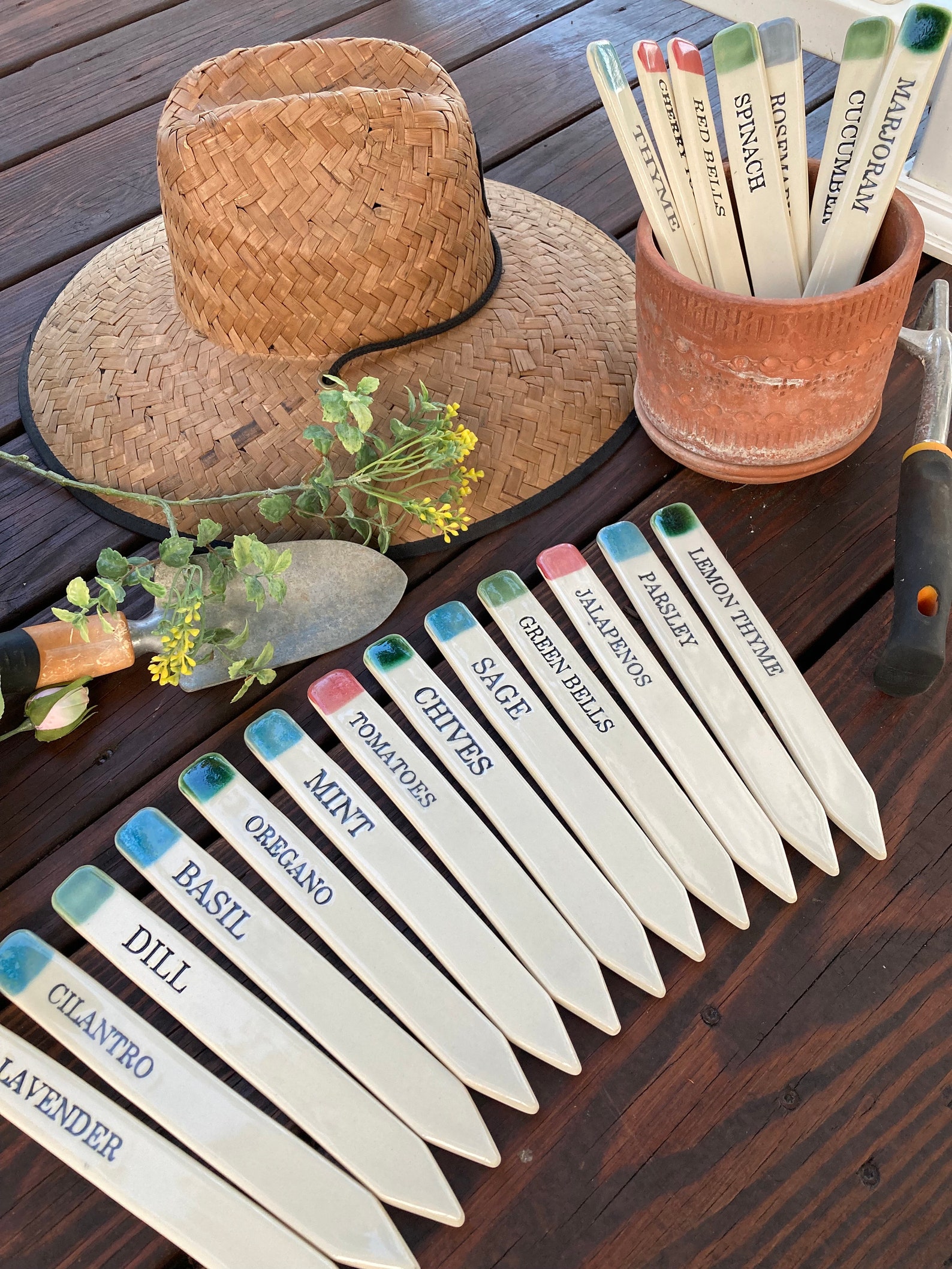 Large Garden Markers / Ceramic Garden Label / Herb Marker / Vegetable ...