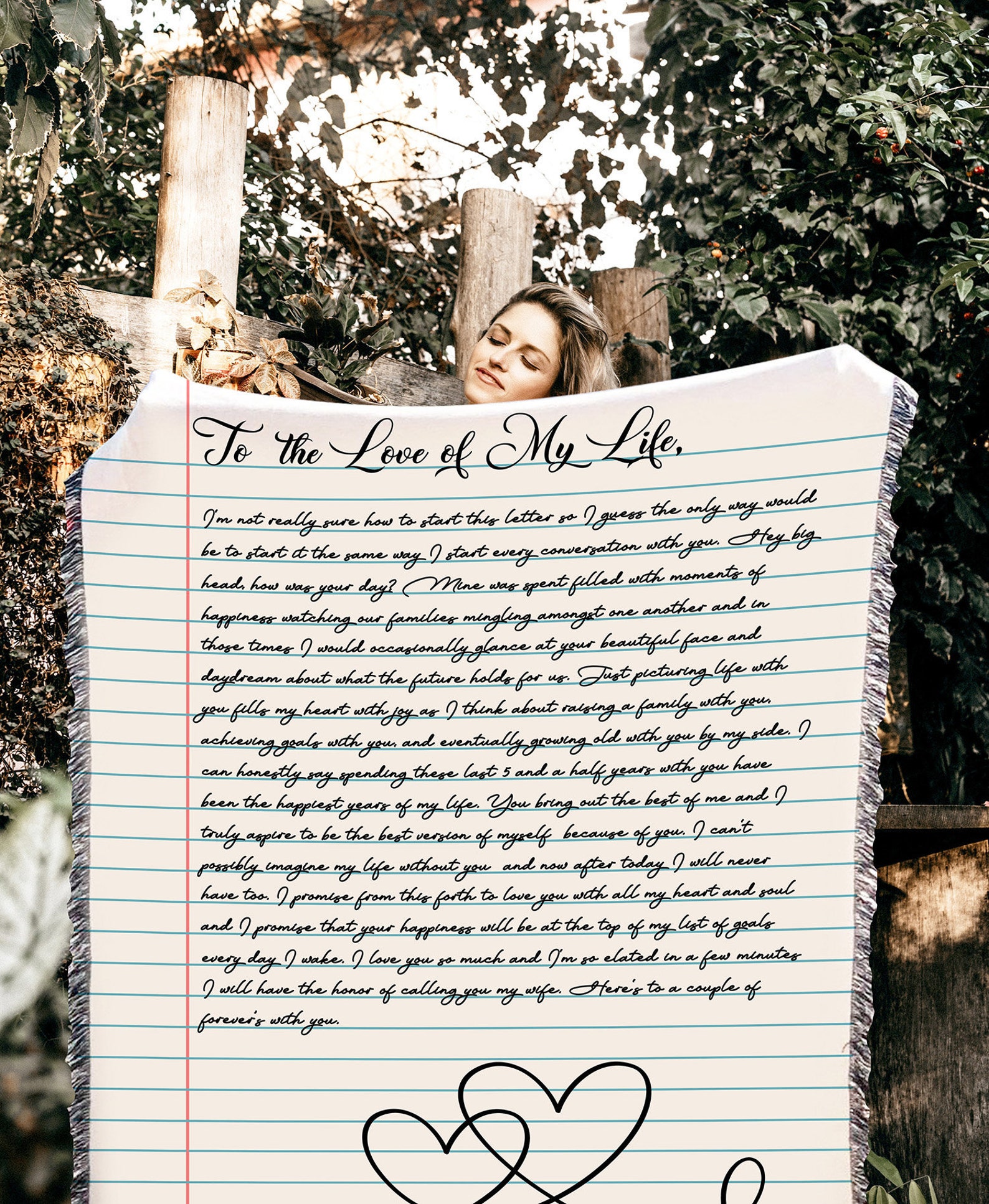 Custom Love Letter Blanket: Gift for Fiancé, Personalized Mother's Day ...