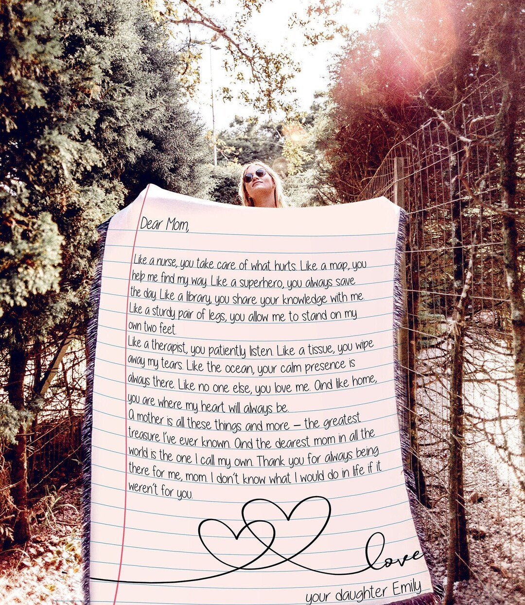 Love Letter Blanket: Personalized Mother's Day Gift, Valentines Gift ...