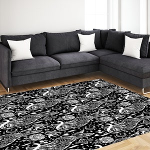 9 X 12 Ft Rug Occult Black and White Sphynx Cat Lovers - Etsy