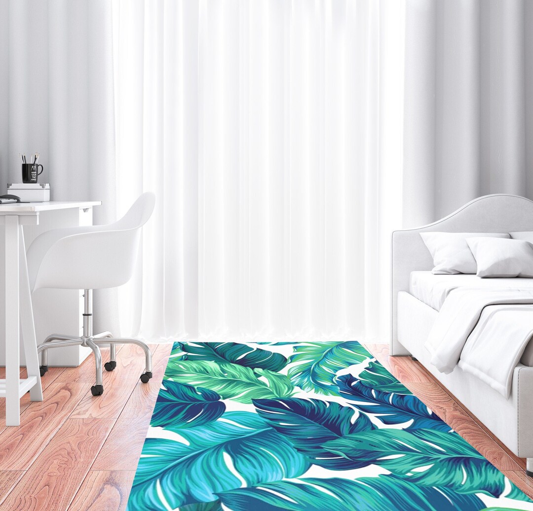 Palm Leaf Rug, Banana Leaves Area Rug, Woven Area Rug, Living Room ...