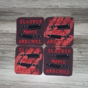 Horror-themed Coasters, Slasher Movie and Chill Coasters, Embroidered ...