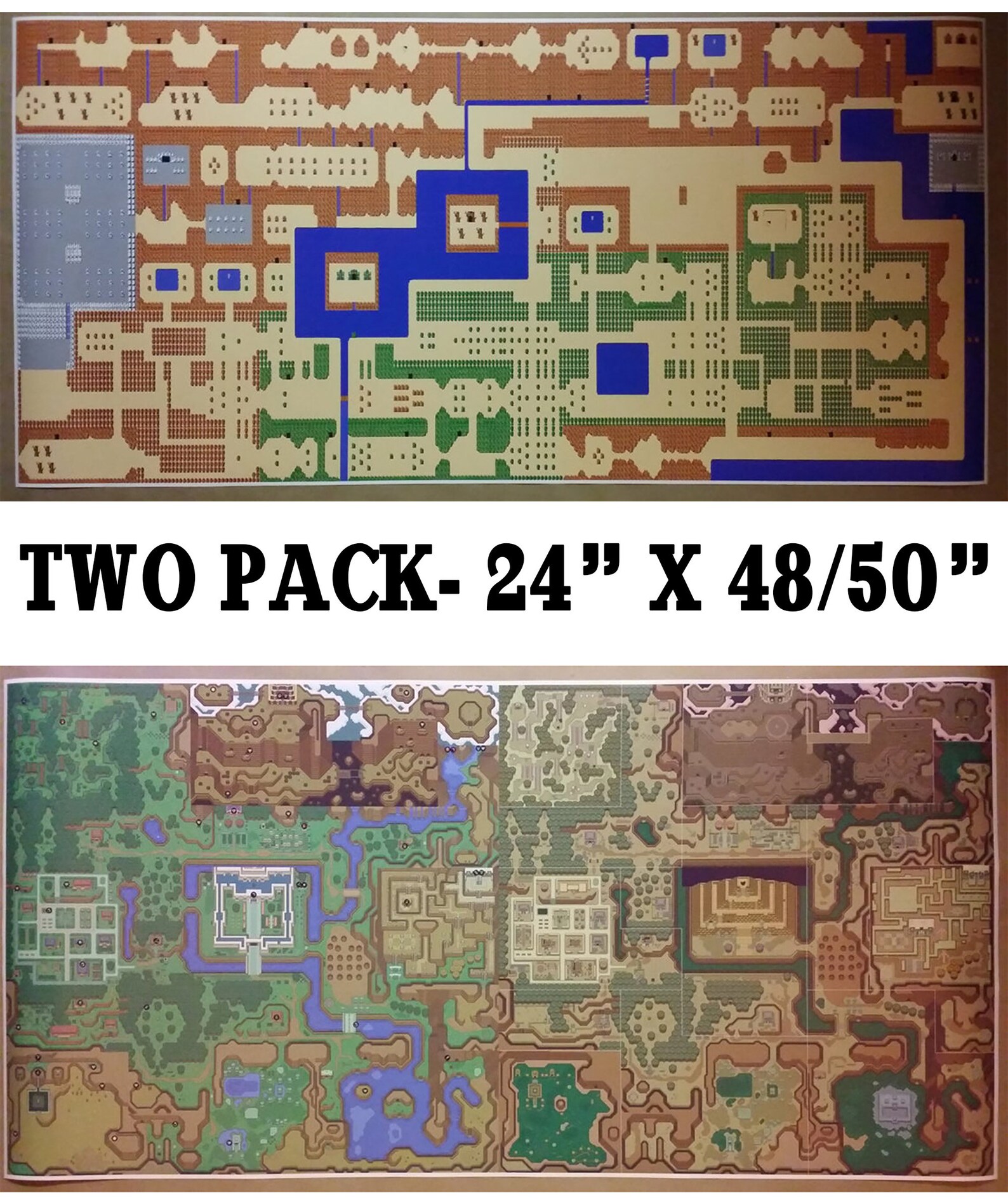 Zelda Poster Print Link to the Past Light/dark World Map - Etsy