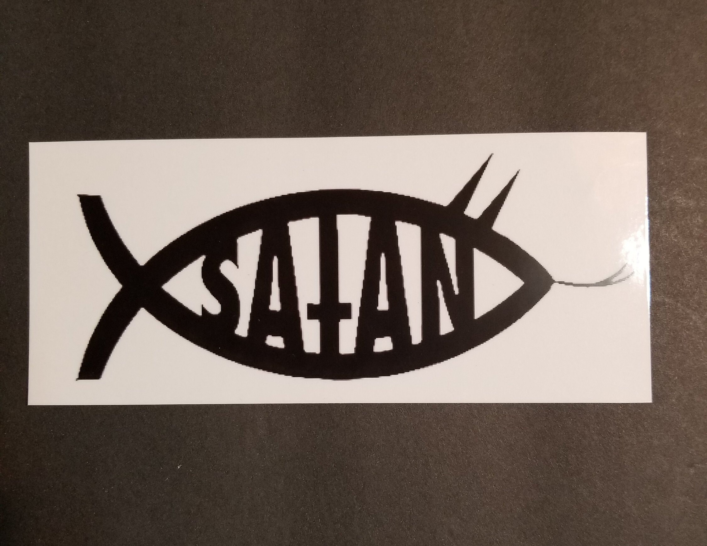Satan Baphomet Clear car window sticker waterproof 6 x 3 Satanic ...
