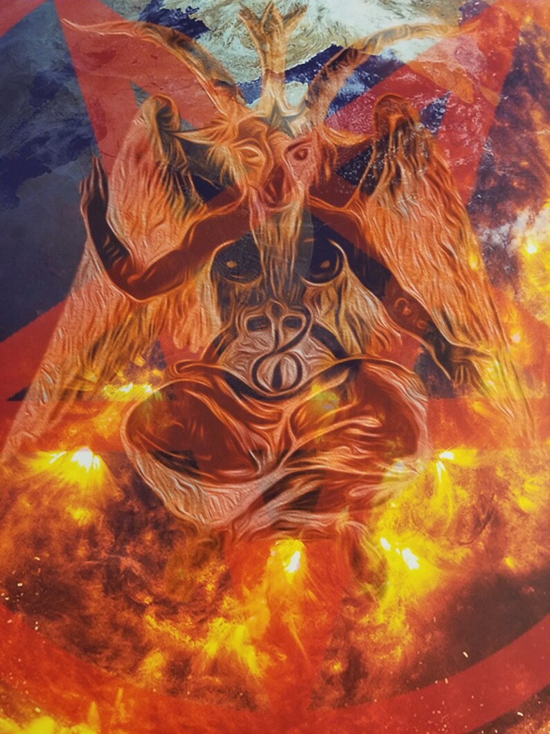 Baphomet Hell on Earth Poster Size 24 X 24 Evil | Etsy