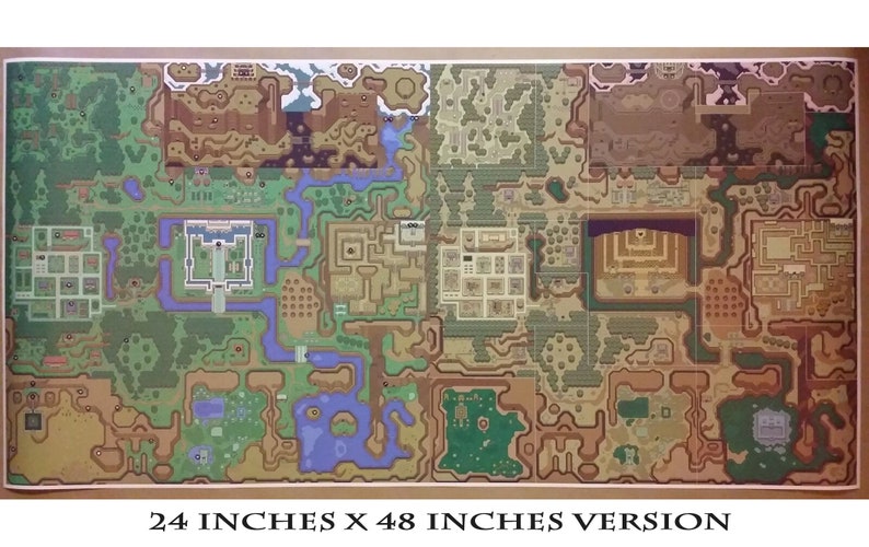Zelda Poster Print Link to the Past Light/dark World Map - Etsy