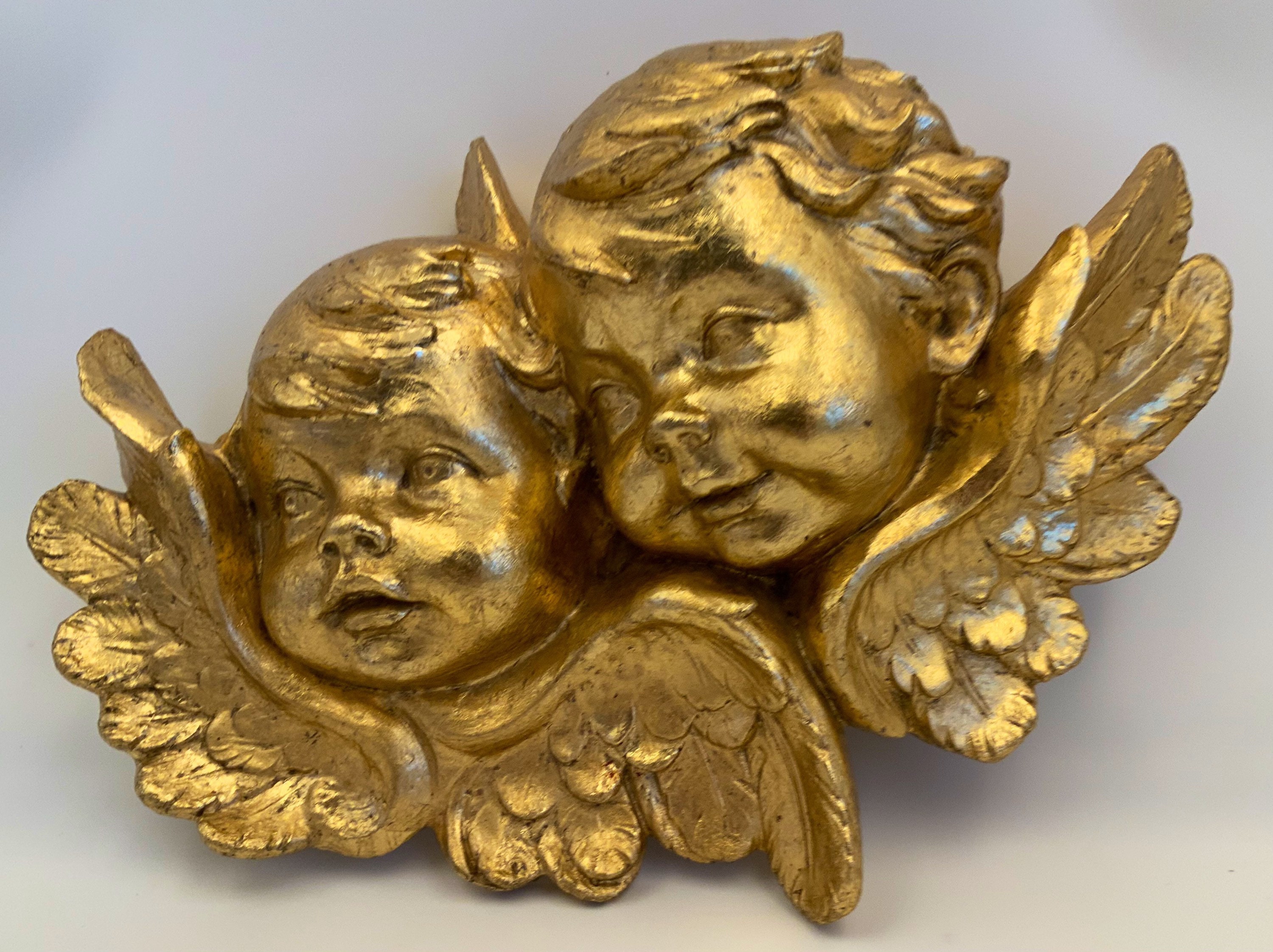 Vintage Fontanini Gold Leaf Angel Wall Hanging - Etsy