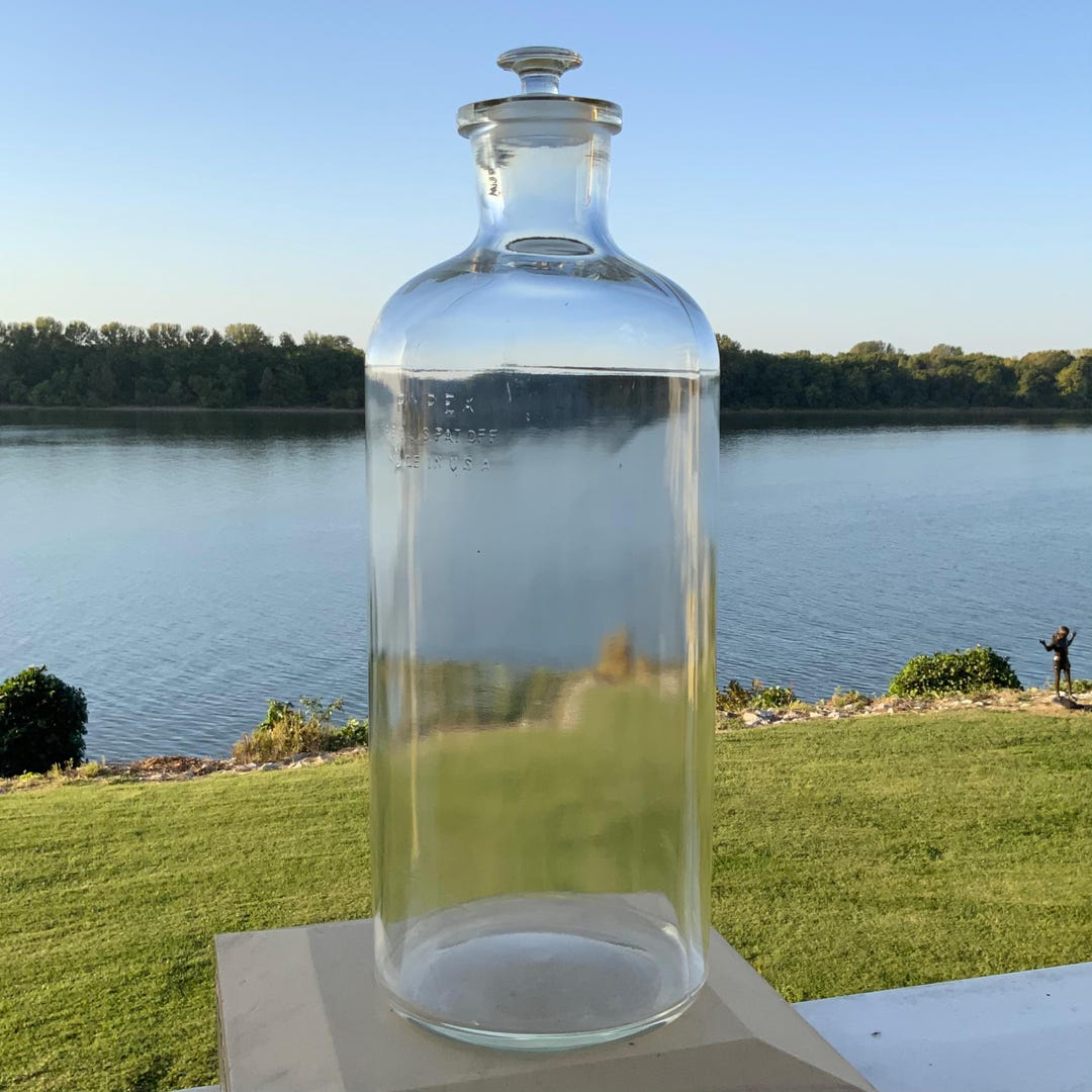 Circa 1920s PYREX Lab Apothecary Glass Jar, 20in High Embossed Reg Pat ...