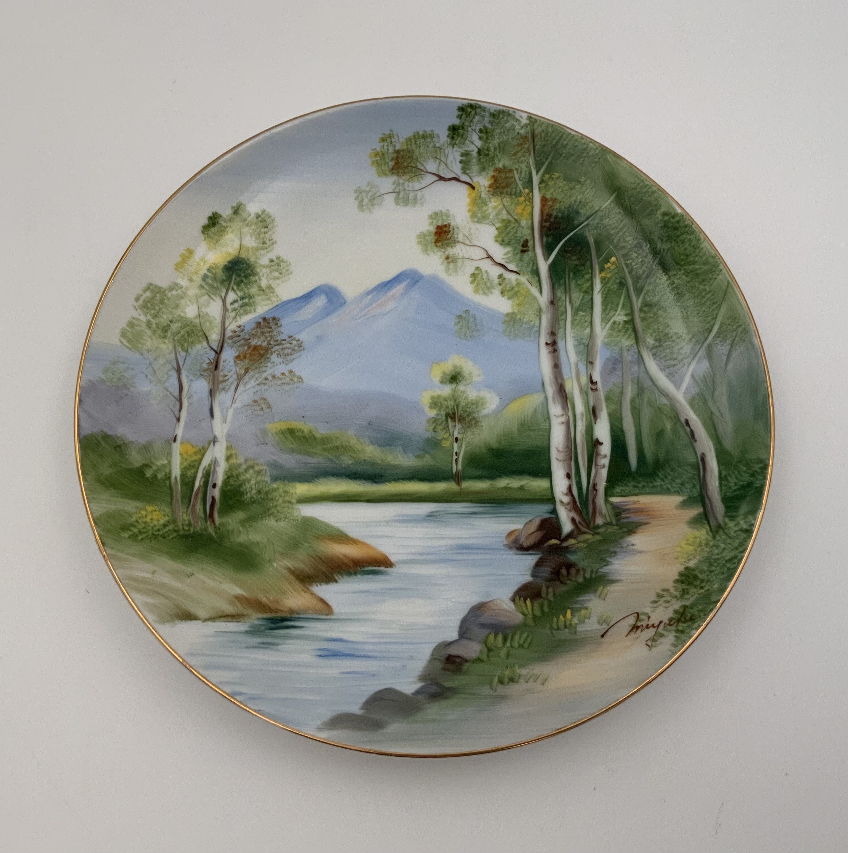 Ucagco Japan Vintage China Plate, Hand Painted, Signed Scenic Design - Etsy