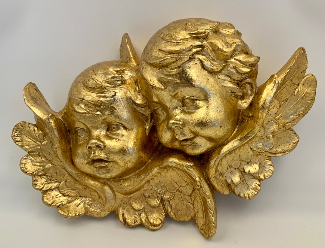 Vintage Fontanini Gold Leaf Angel Wall Hanging - Etsy