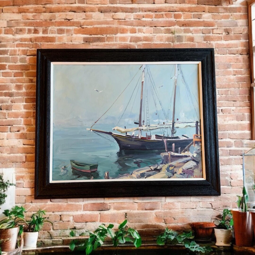 Original Oil Painting of Fishing Boats, Lettie Howard Schooner ...