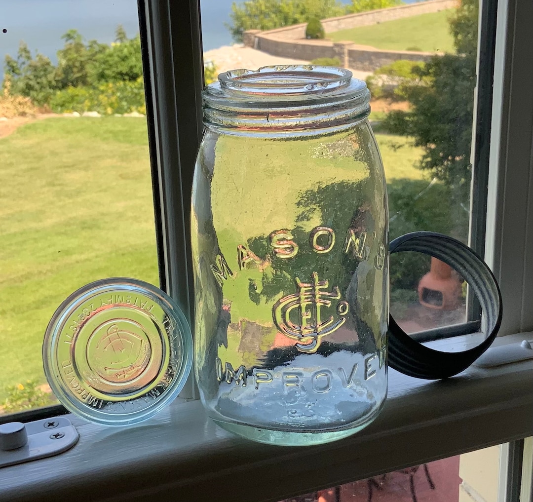 Antique C1870s Pale Yellow Green Masons Consolidated Fruit - Etsy