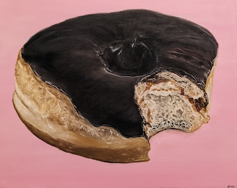 Donut Oil Painting Pink Icing With Sprinkles 5x5 - Etsy