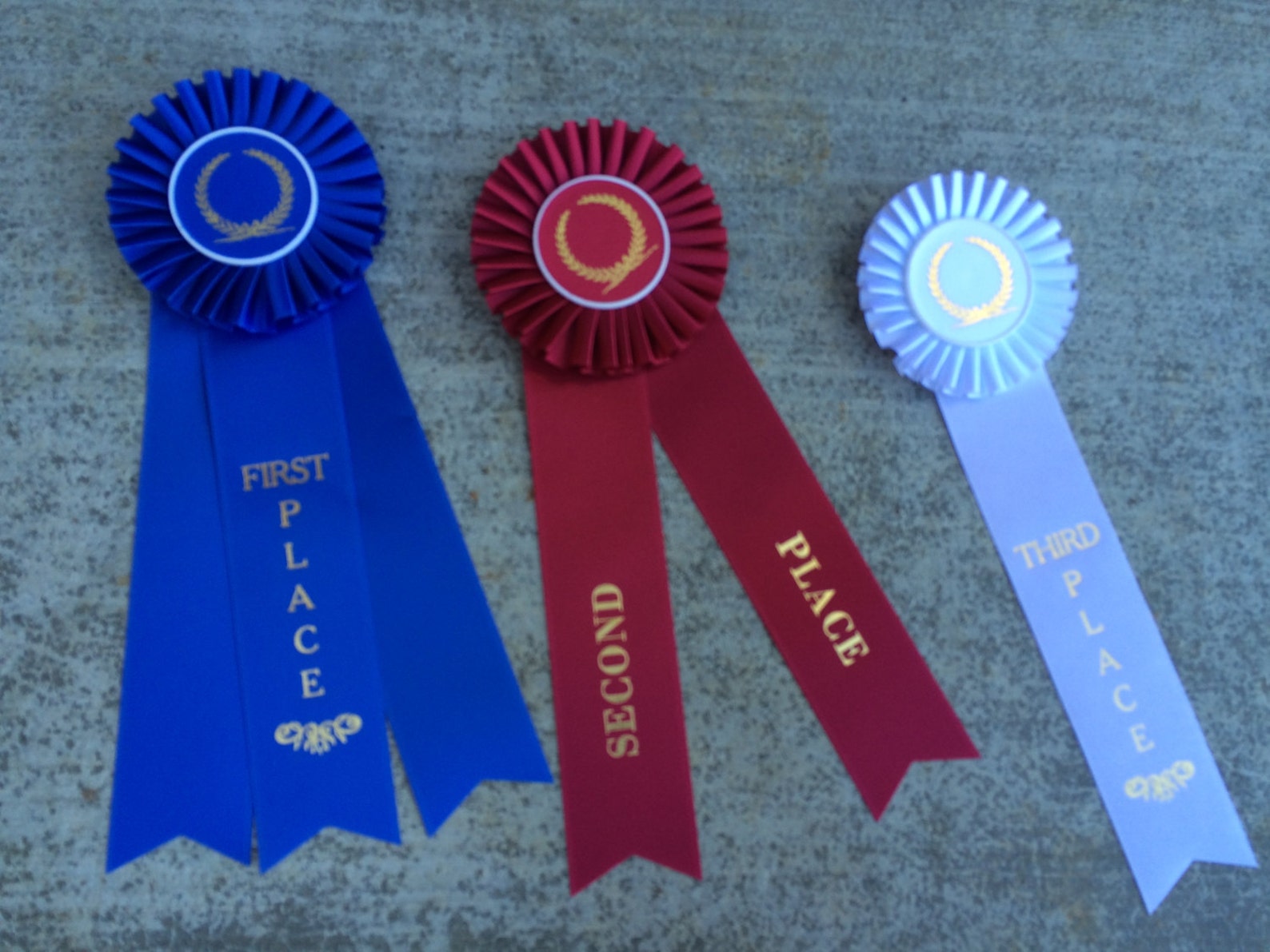 Award Rosette Ribbons - Set of 1st 2nd 3rd Place - Etsy