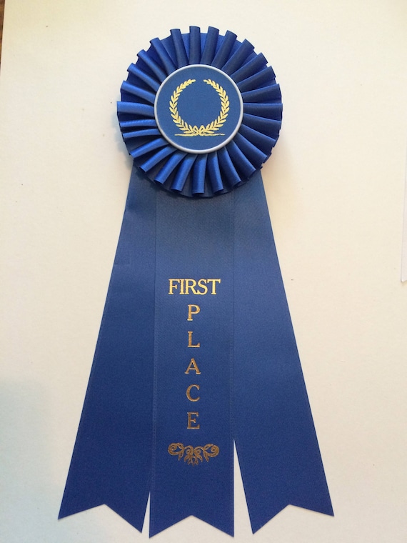First Place Award Rosette Ribbons Streamers Blue | Etsy