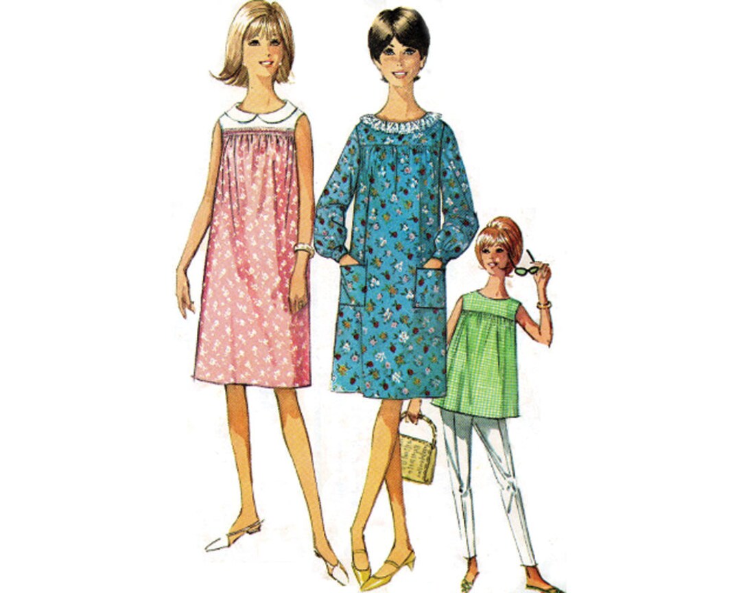 Maternity Top and Dress W/ Yoke Detailing and Neckline and Sleeve ...