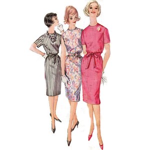 Timeless Mod One Piece Slim Dress Pattern 1960s Complete Original ...