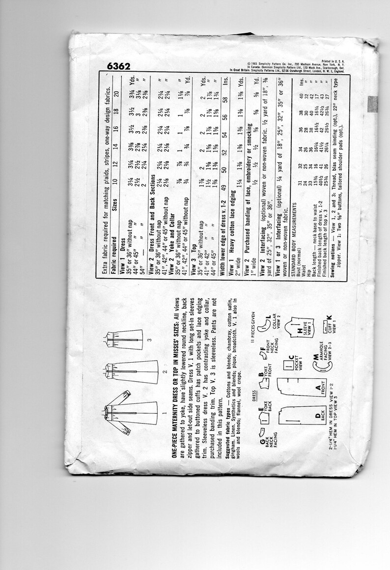 Maternity Top and Dress W/ Yoke Detailing and Neckline and Sleeve ...