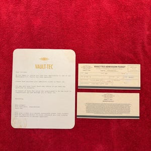 Fallout Customizable Vault Tec Admission Ticket - Etsy