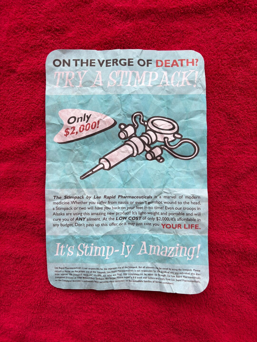 Fallout Retro Stimpak Advertisement Poster - Etsy