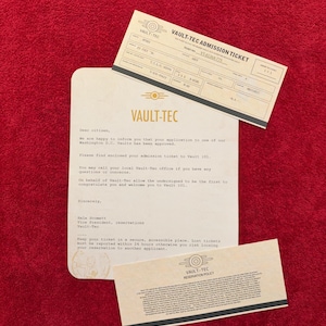 Fallout Customizable Vault Tec Admission Ticket - Etsy