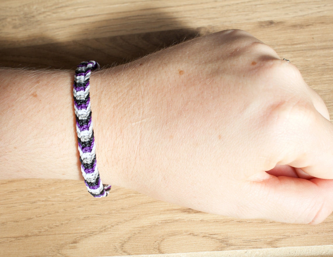 Non Binary Pride Square Knot Bracelet Or Anklet Lgbtqa Etsy