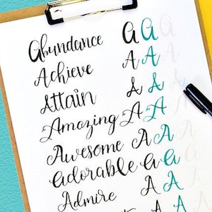 Encouragement Hand Lettering Practice Sheets Hand Lettering Cards ...