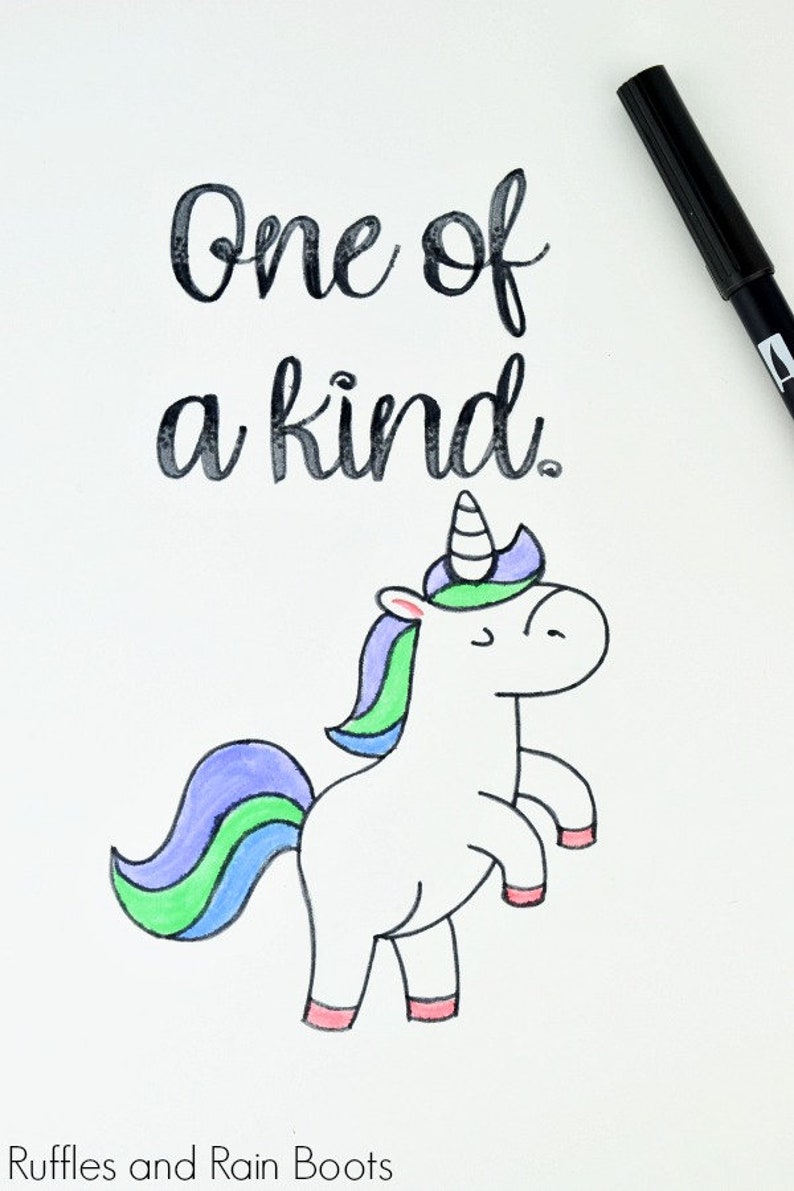 Unicorn Hand Lettering Practice Sheets, Unicorn Wall Art, Hand ...
