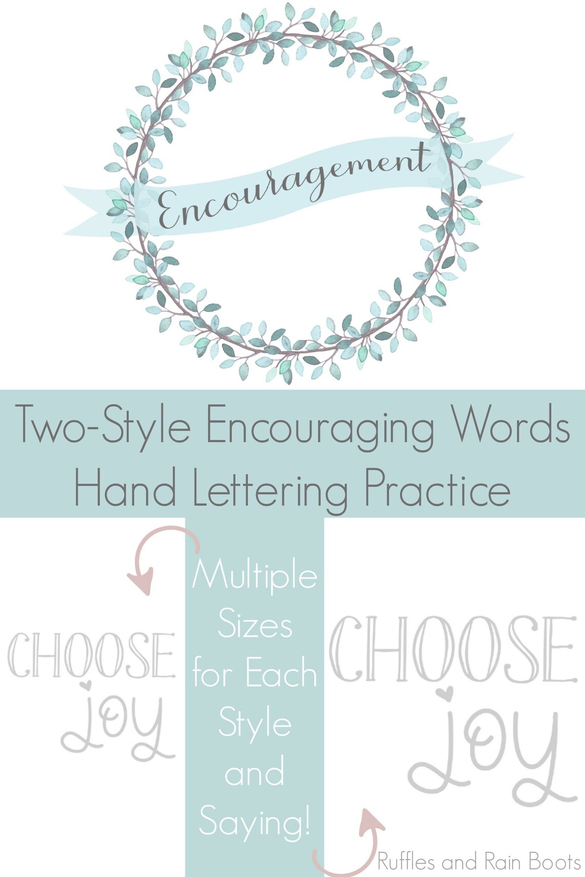 Encouragement Hand Lettering Practice Sheets Hand Lettering Cards ...