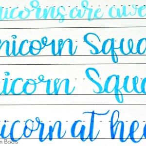Unicorn Hand Lettering Practice Sheets, Unicorn Wall Art, Hand ...