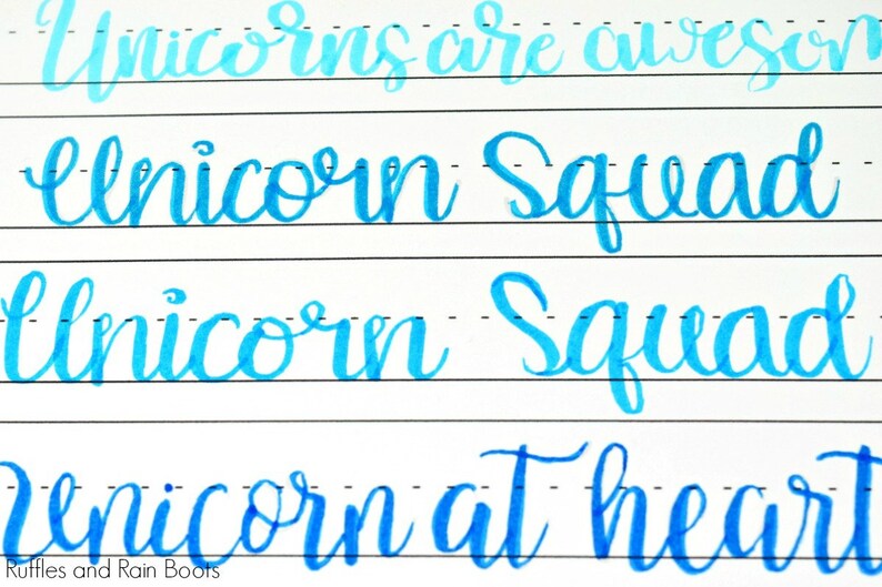 Unicorn Hand Lettering Practice Sheets, Unicorn Wall Art, Hand ...