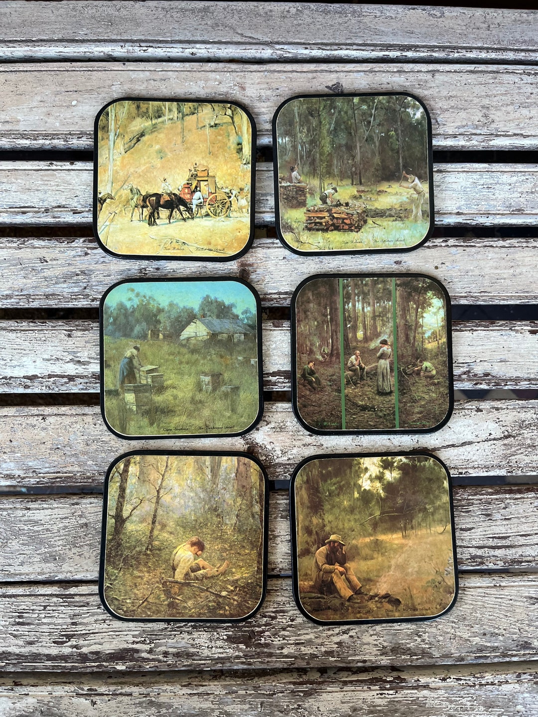 Six Vintage Australian Coasters Australian Masters Jason Brand Fredrick ...