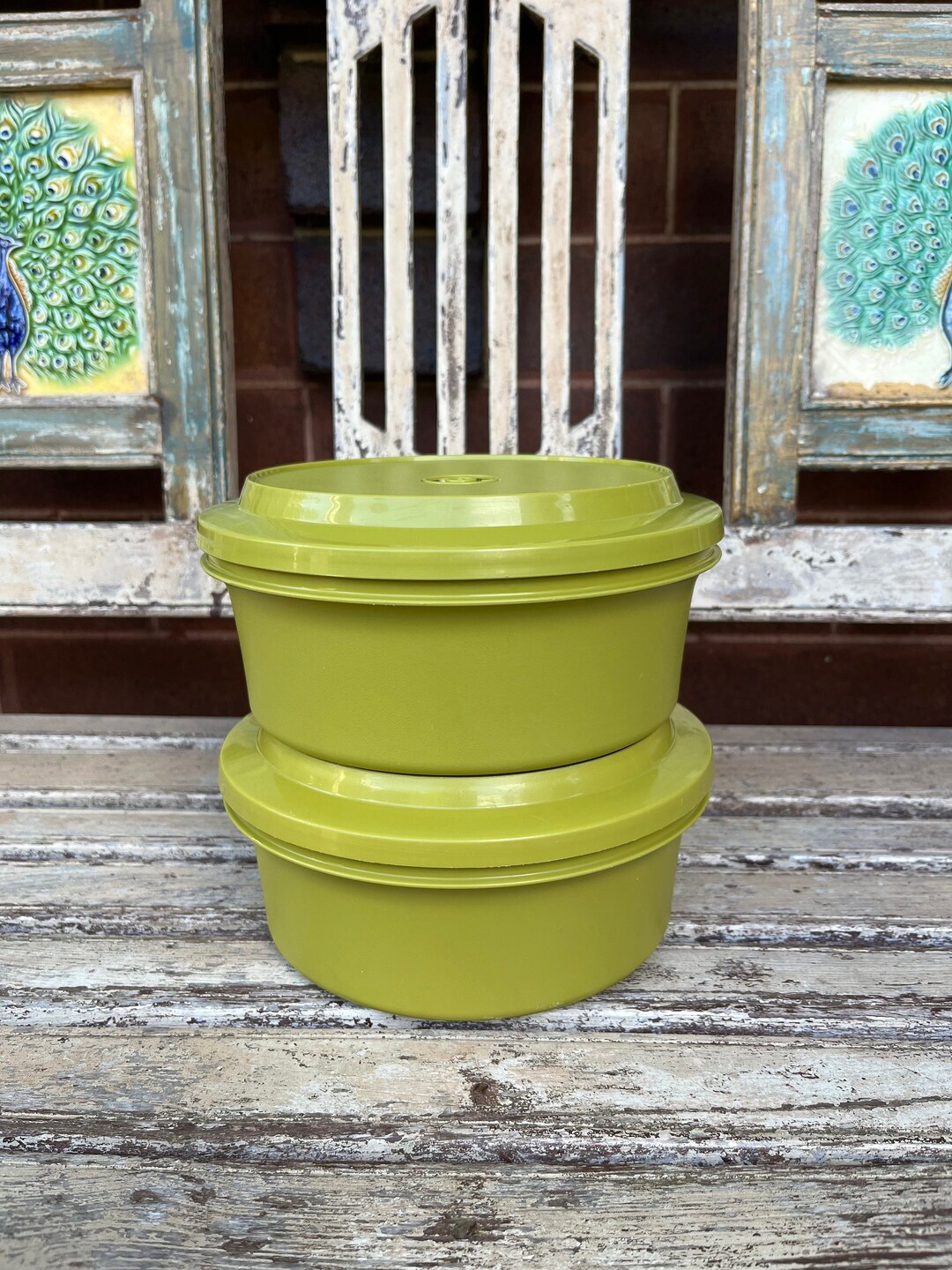 2 Vintage Green Tupperware Containers With Lids 1970's - Etsy Australia