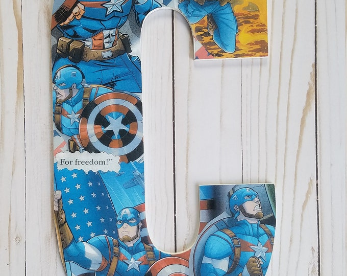 Captain America Theme Room Decor Letter, Custom Captain America Letters ...